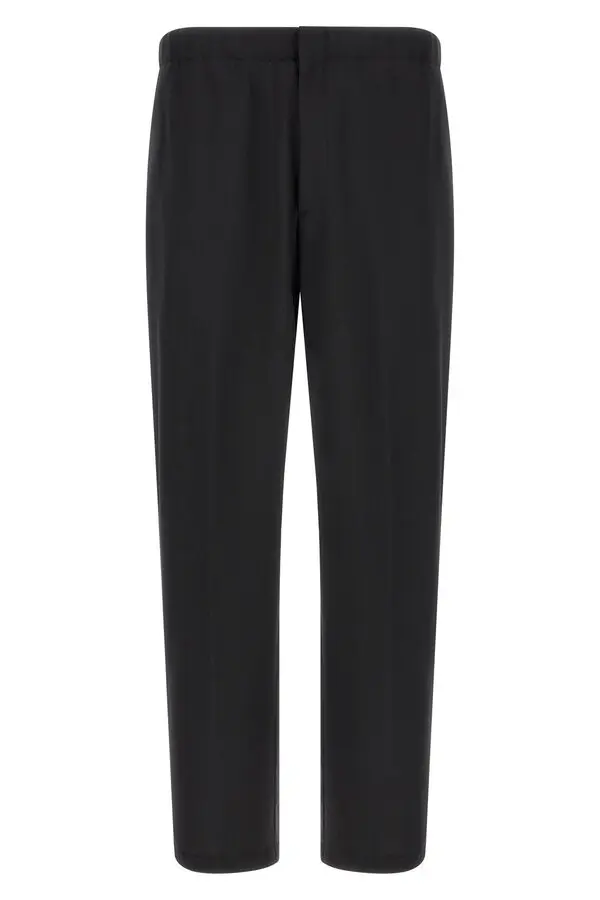 LARDINI Virgin Wool Trousers With Elasticated Waist