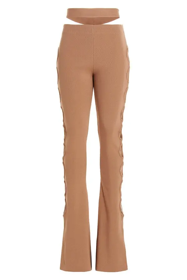 ANDREĀDAMO Flared Trousers With Cut-out Details