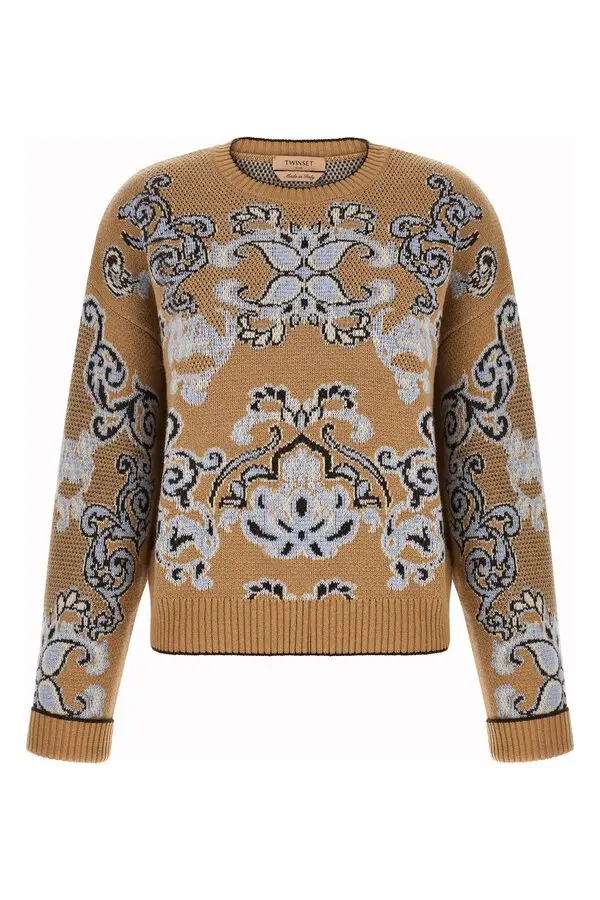 TWINSET Jacquard Wool Blend Sweater