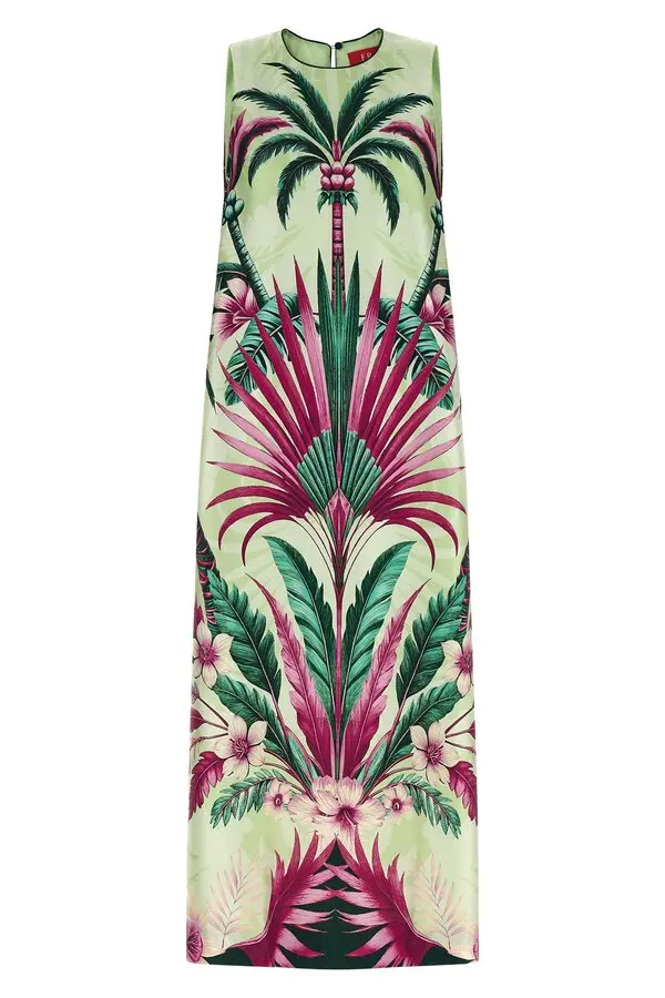 F.R.S FOR RESTLESS SLEEPERS F. R.s. F. R.s. Sleeveless Silk Maxi Dress With Tropical Print
