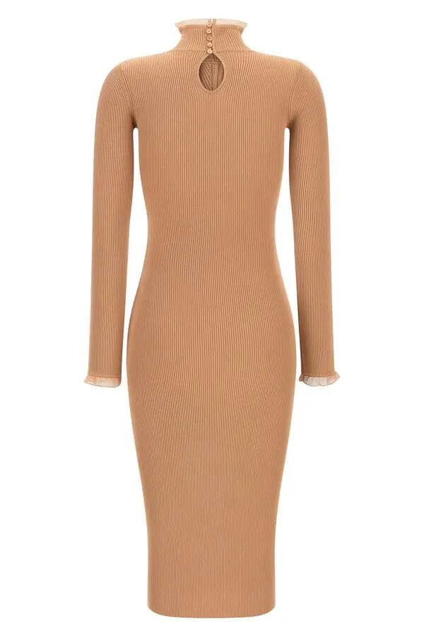 Elisabetta Franchi Ribbed Knit Midi Dress