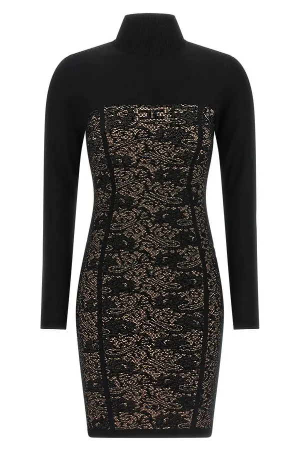 Elisabetta Franchi Mini Dress With Jacquard Weave