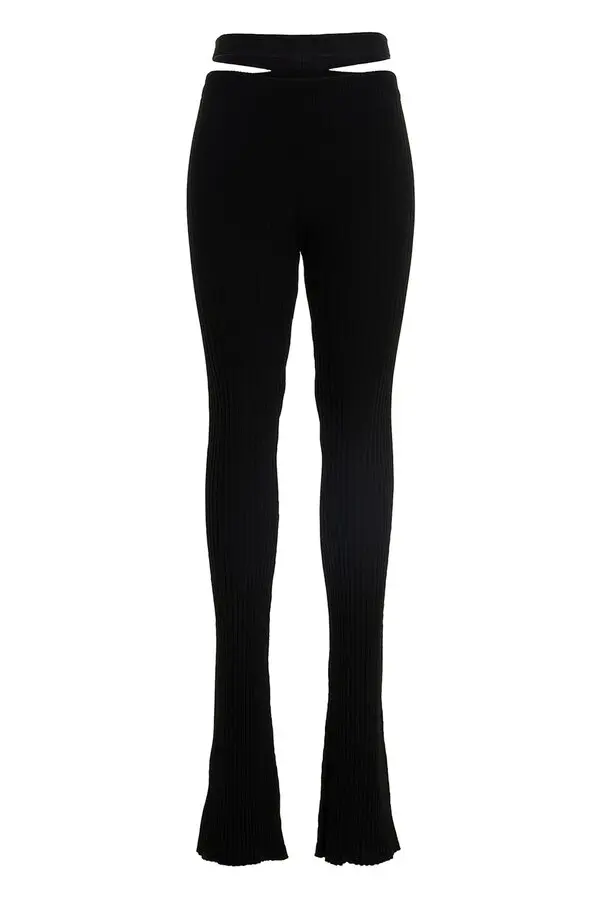 ANDREĀDAMO Trousers 'ribbed Flared With Cut-out