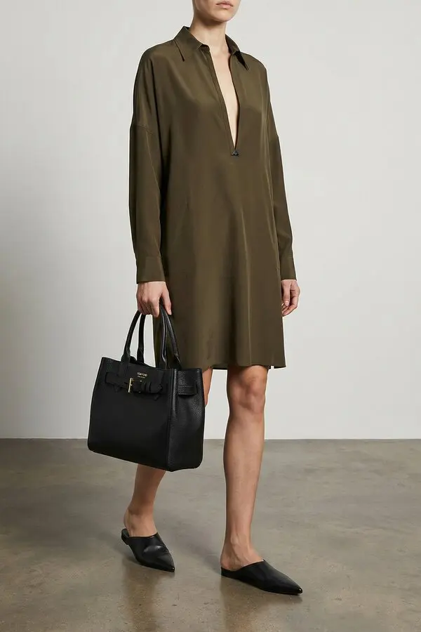 TOM FORD Silk Tunic Dress With Deep V-neck