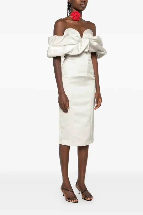 Elisabetta Franchi Sculptural Off-the-shoulder' Dress