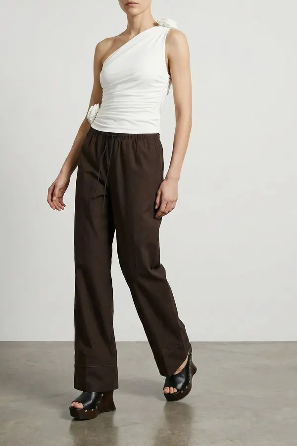 YVES SALOMON Leather-insert Trousers