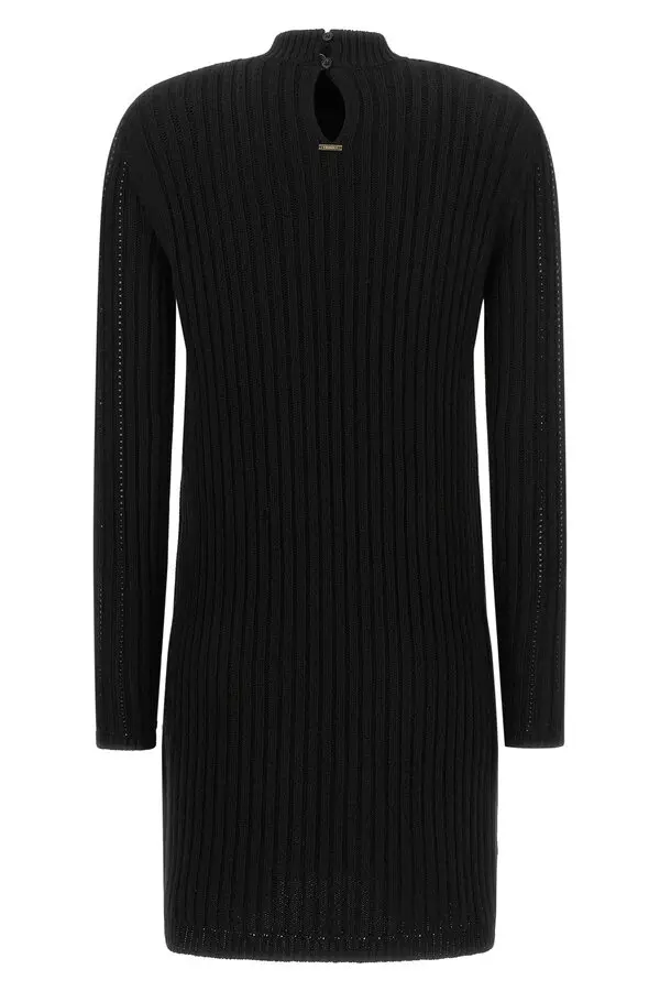 TWINSET Ribbed Knit Dress With Rhinestones