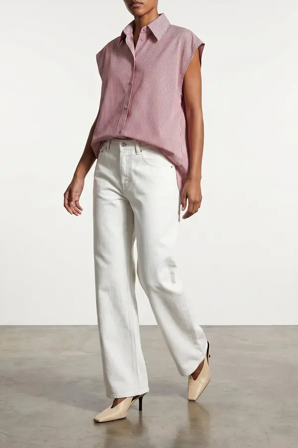 ARMARIUM Sleeveless Striped Cotton Shirt