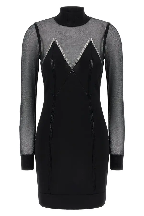 Elisabetta Franchi Sheer Allure Dress - Black