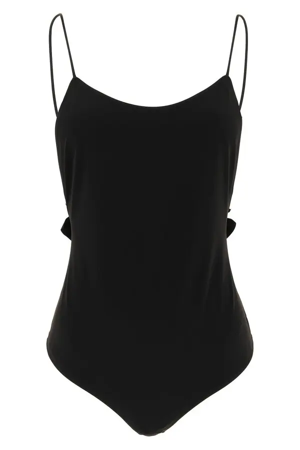 Jacquemus One-piece Swimsuit With Back Ruffle - Black