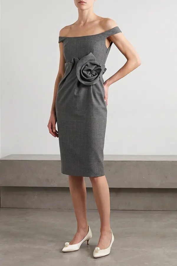Magda Butrym 3d Floral Appliqué Dress