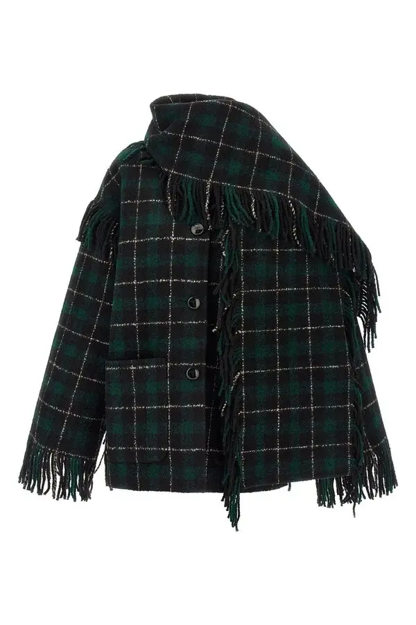 TOTEME Integrated Scarf Jacket - Green