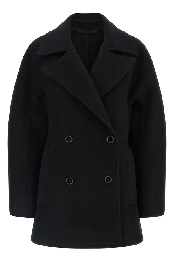 TOTEME Rounded Peacoat' Coat - Black