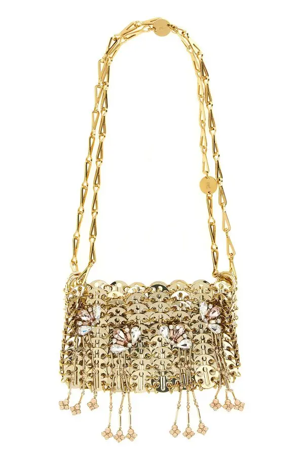 Rabanne 1969' Shoulder Bag With Crystal Fringes - Gold