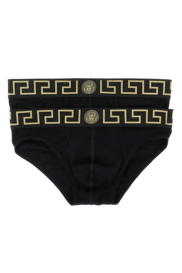 Versace Briefs With Greca Waistband
