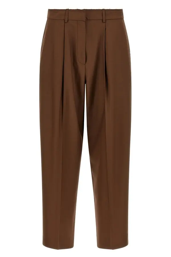 GIANLUCA CAPANNOLO Nora Trousers With Raw-cut Edges - Beige