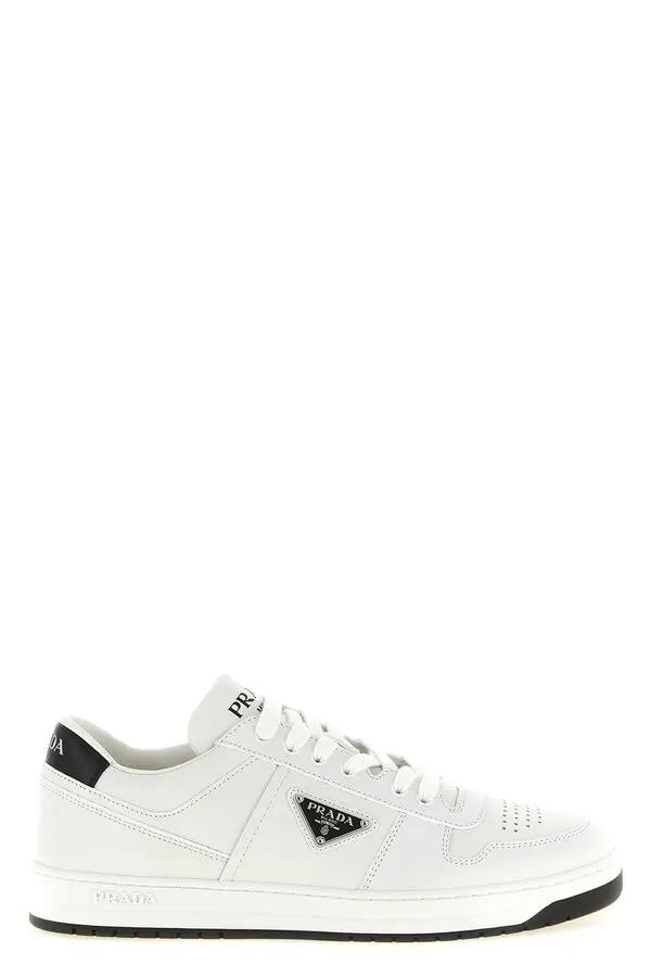 Prada Sneakers With Enamel Triangle Logo - White