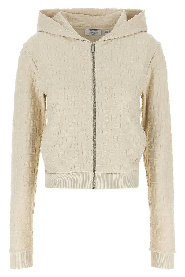 Off-White Terry Off' Sweatshirt - Beige