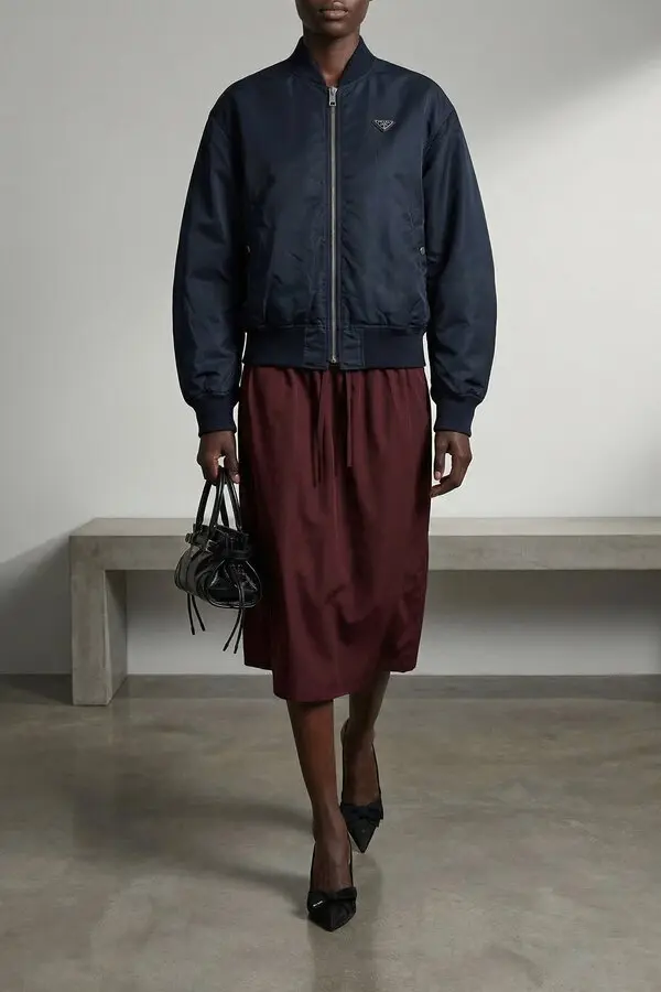 Prada Bomber Jacket With Triangle Logo