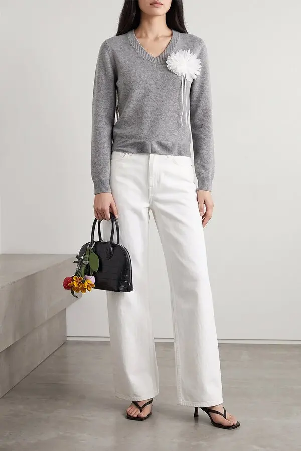 SELF-PORTRAIT Floral Appliqué Sweater