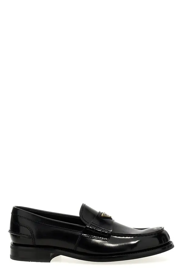 Prada In Pelle Spazzolata' Loafers - Black