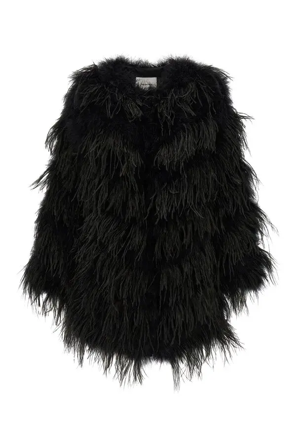 YVES SALOMON Feather-effect Caban
