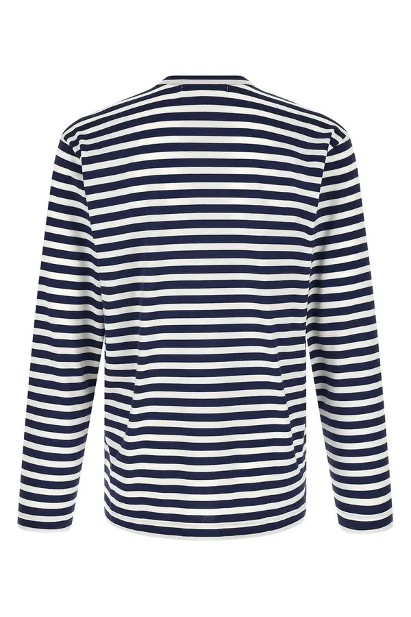 Play Comme Des Garcon Striped T-shirt With Heart Patch