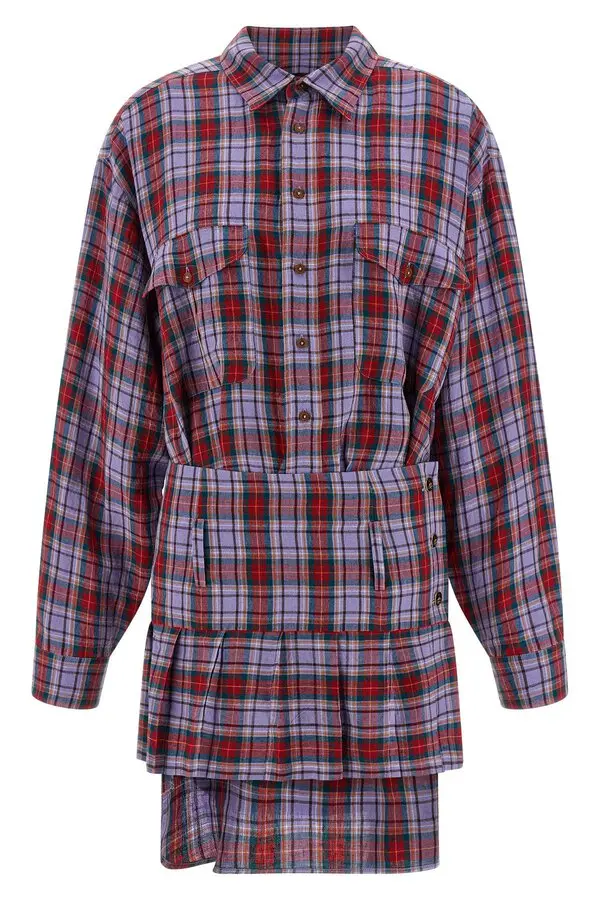 VIVIENNE WESTWOOD Mini Dress With Pleated Hem - Multi