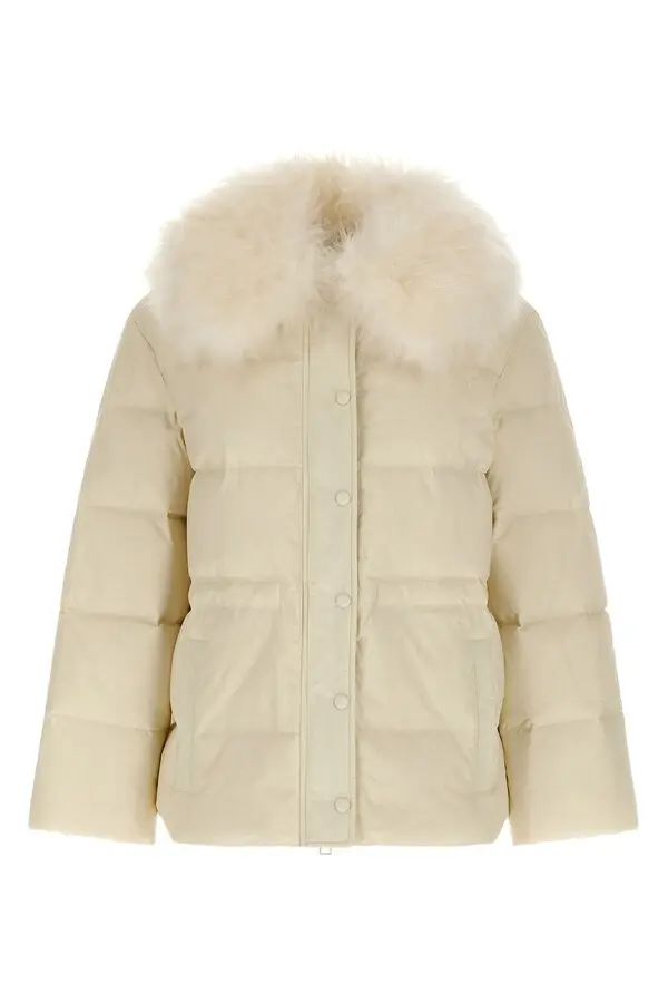 YVES SALOMON Puffer Jacket With Fur Collar