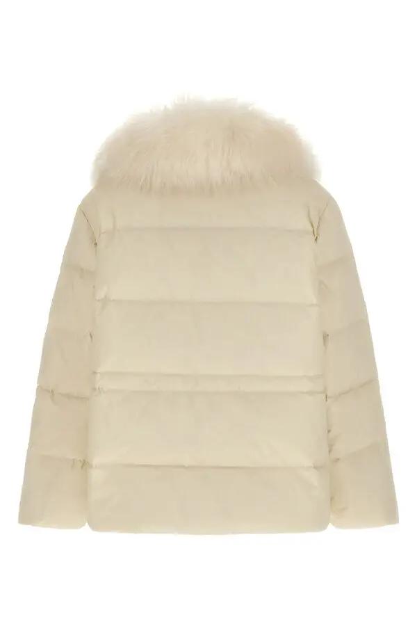 YVES SALOMON Puffer Jacket With Fur Collar