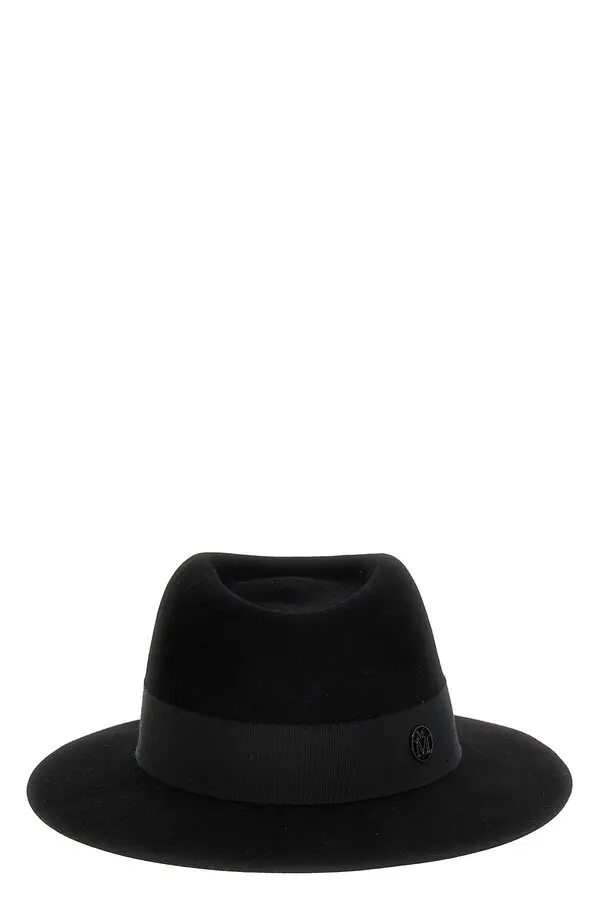 MAISON MICHEL Fedora Hat With Metal Logo