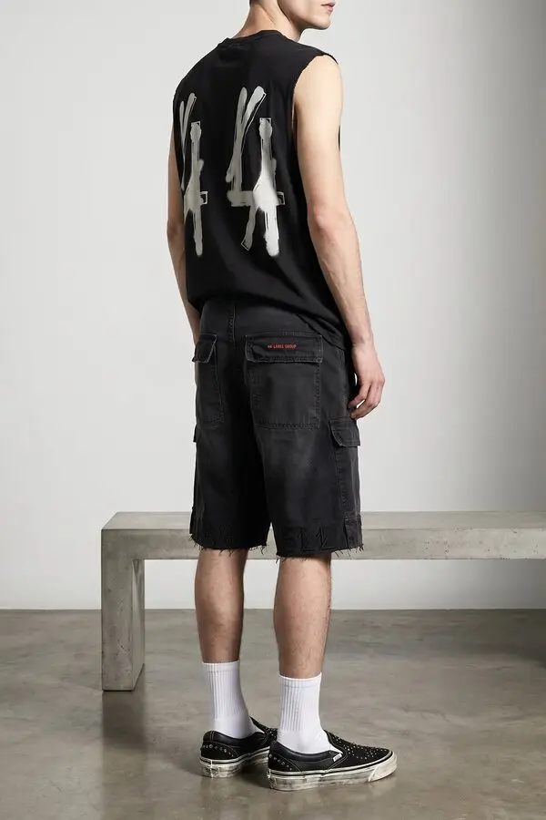44 LABEL GROUP Cargo Shorts With Frayed Hems