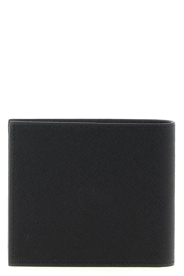 Prada Bifold Wallet With Metal Lettering Logo