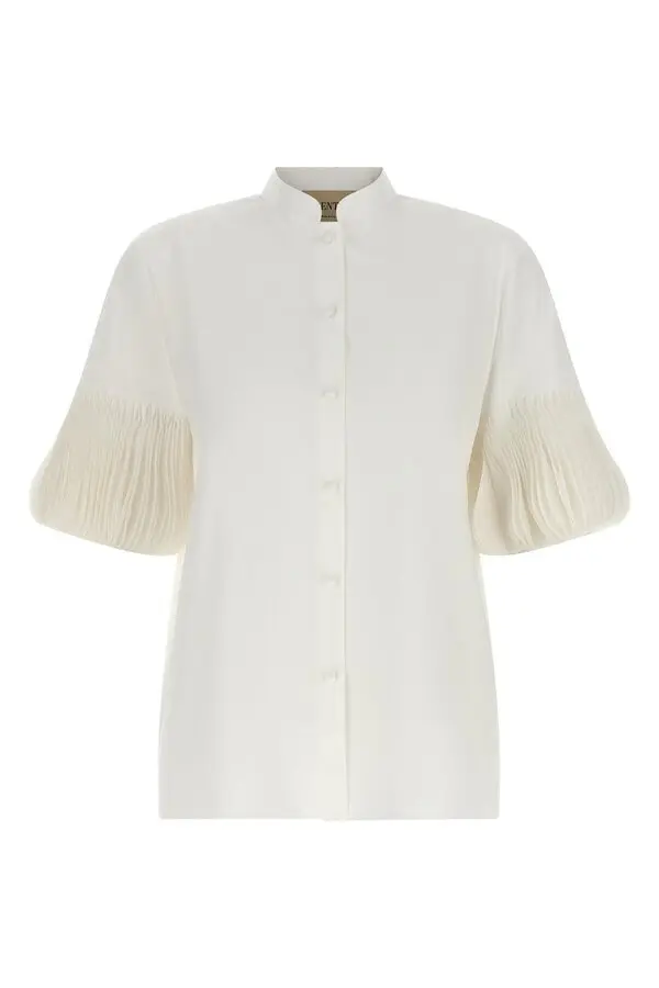 Valentino Garavani Pleated Poplin Shirt - White