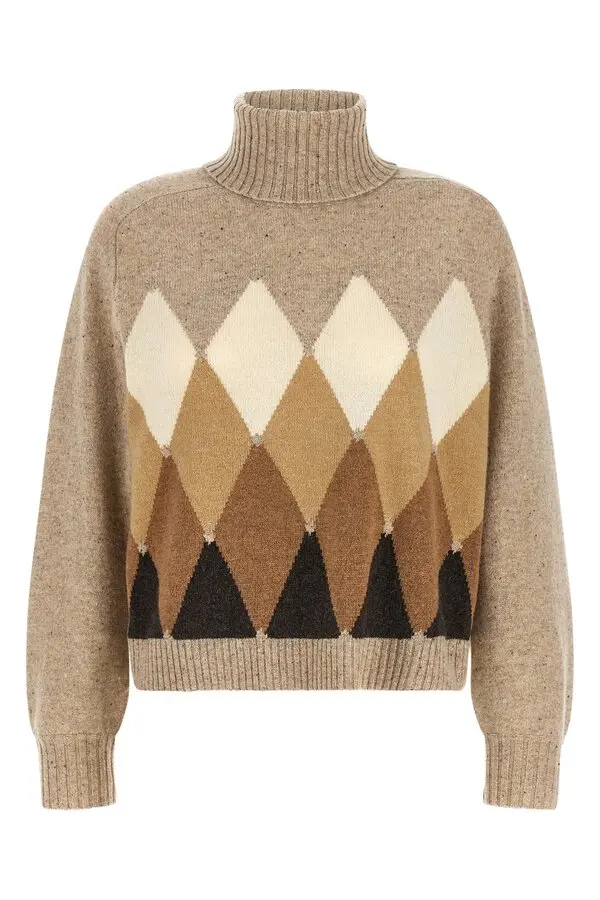 BALLANTYNE Argyle Turtleneck Sweater