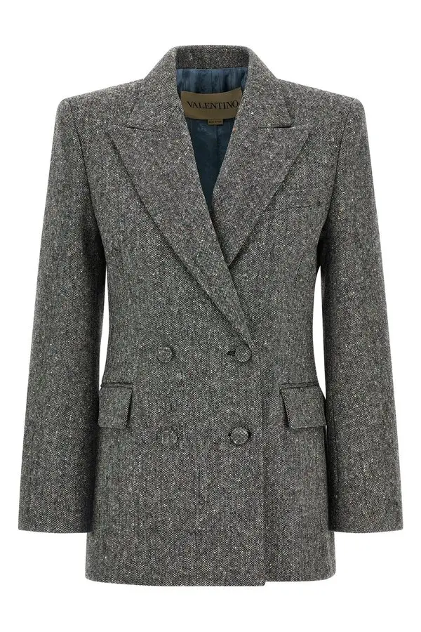 Valentino Garavani Double-breasted Bottonato Natté Blazer