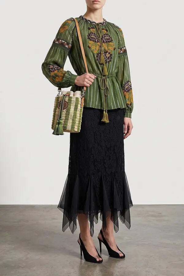 Valentino Garavani Asymmetrical Lace Skirt