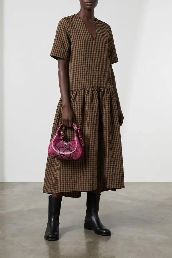 GANNI Mini Hobo Bag With Snake-effect Finish