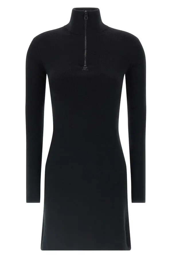 COURREGES Dress 'zipped Mockneck Dress