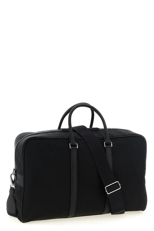 Prada Travel Bag With Enameled Triangle Logo