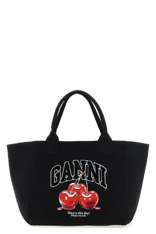 GANNI Medium Cherry Tote - Black