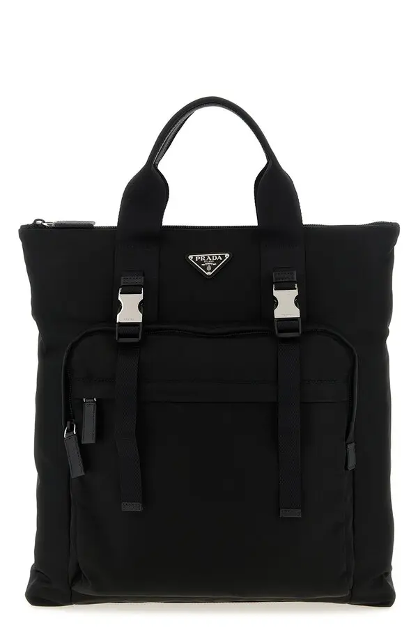 Prada Tote Bag With Metal Buckles