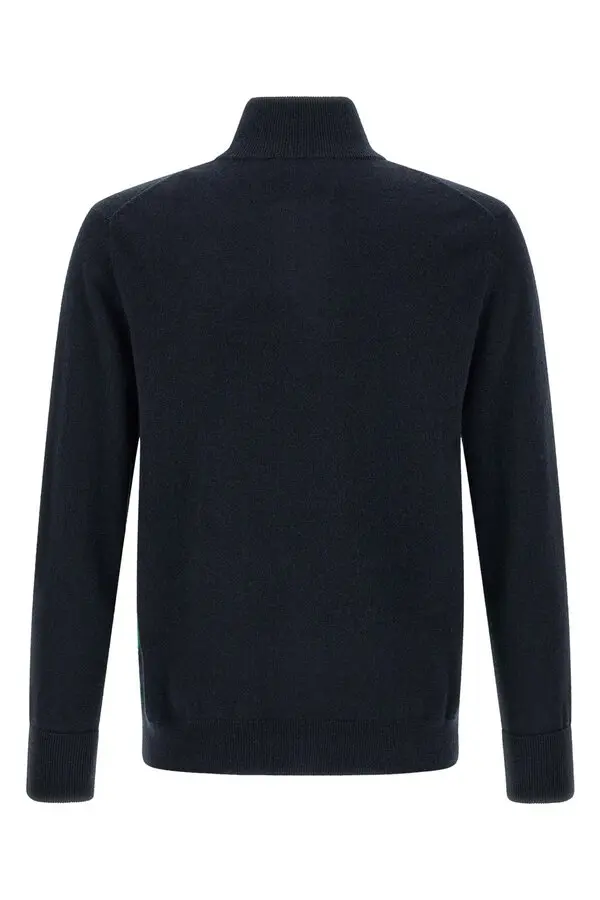 BALLANTYNE Intarsia Zip Cardigan 'classic Diamond