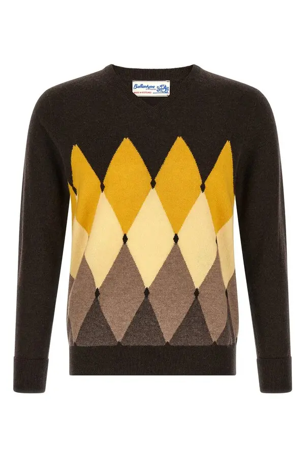 BALLANTYNE Classic Diamond Intarsia Sweater
