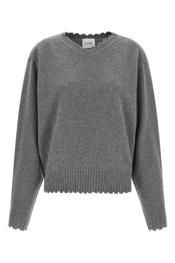 NUDE Fringed Hem Cashmere Knit