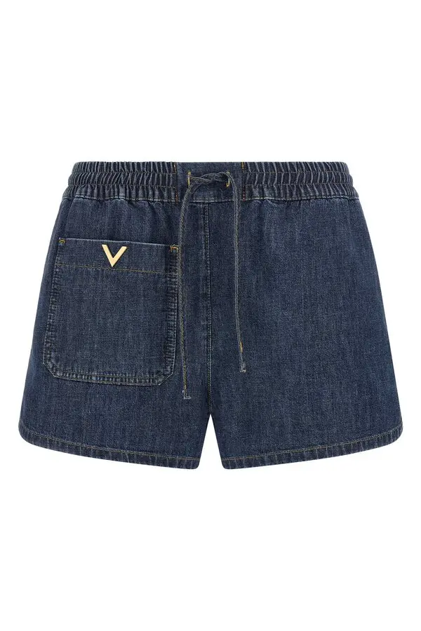 Valentino Garavani Chambray Denim' Shorts - Blue
