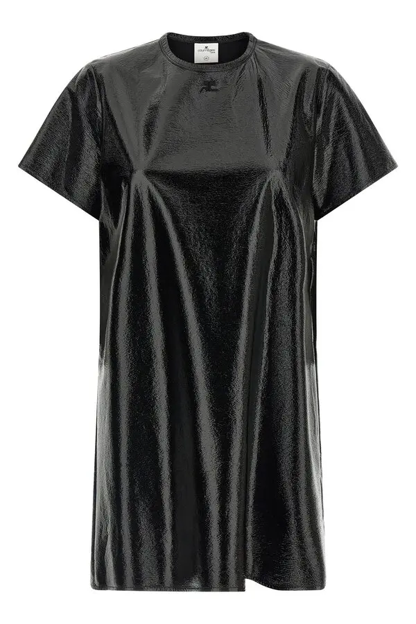 COURREGES Courrèges Mini Dress With Vinyl-effect Finish - Black