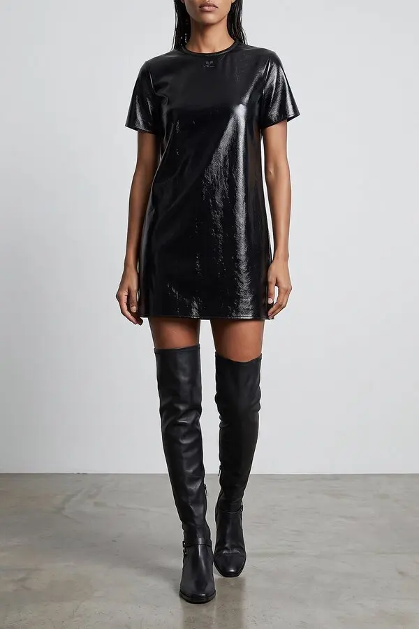 COURREGES Courrèges Mini Dress With Vinyl-effect Finish