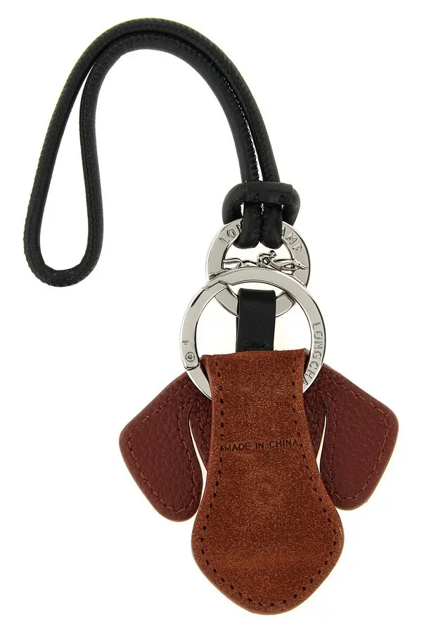 Longchamp Re-play' Keyring - Brown