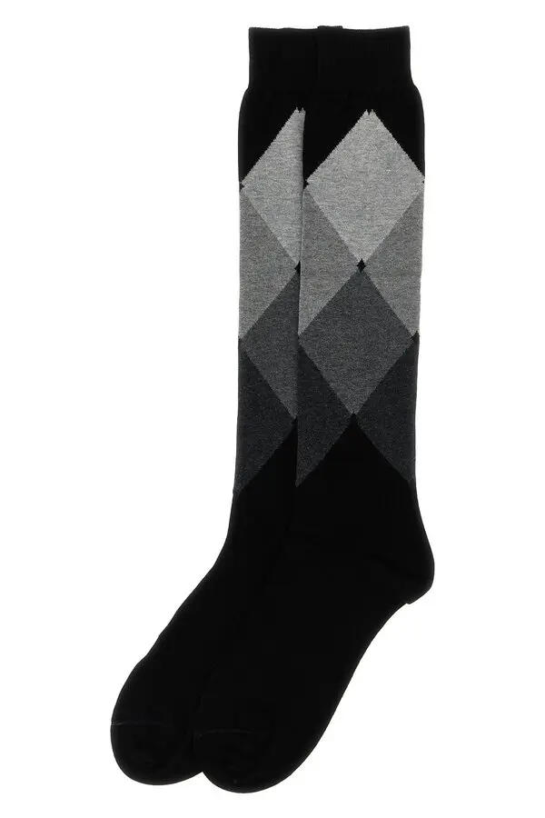 BALLANTYNE Argyle Socks - Black